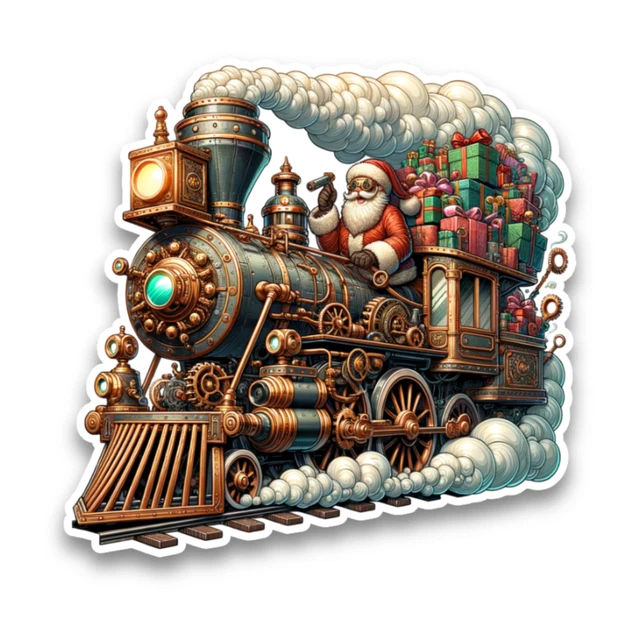 DOPASTICKER Futuristic Steam Train San.Ta Sticker Decal Car Window ...