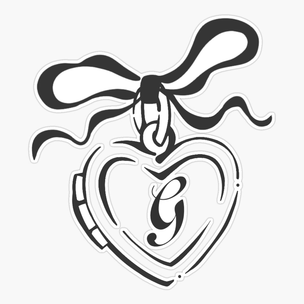 DOPASTICKER G Initial Locket Sticker, Phone Sticker Car Stickers ...
