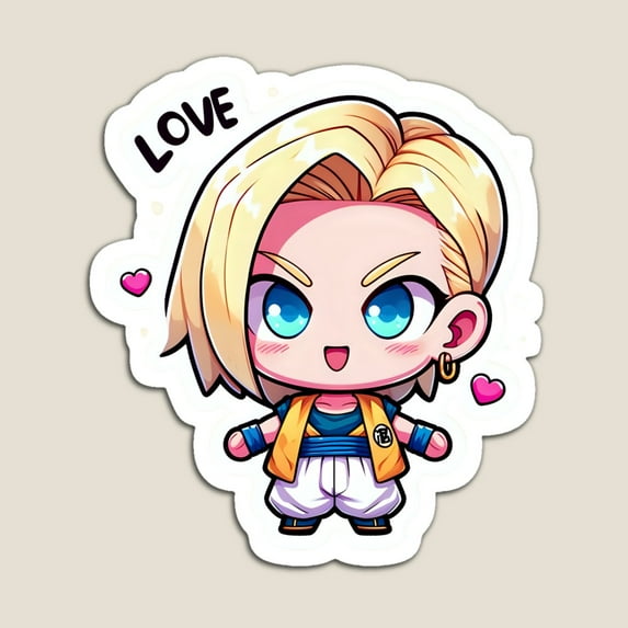 DOPASTICKER G0Ku'S Charm: Chibi Android 18 Sticker Decorative Laptop ...