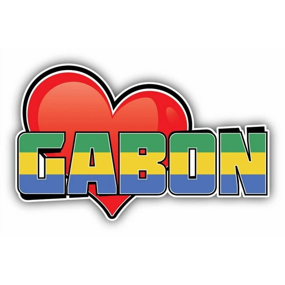 DOPASTICKER Gabon Art Heart Flag Travel Car Bumper Sticker Gift You ...
