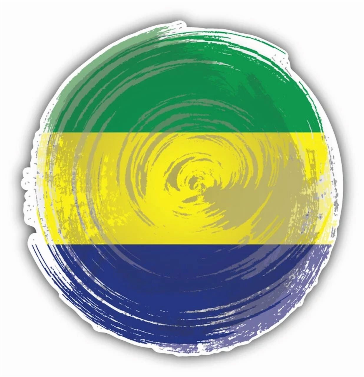 DOPASTICKER Gabon Grunge Flag Sticker Decal Phone Decal Water Bottle ...