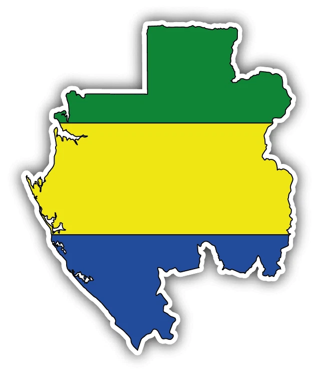 DOPASTICKER Gabon Map Flag Car Bumper Sticker Gift You - Decorative ...