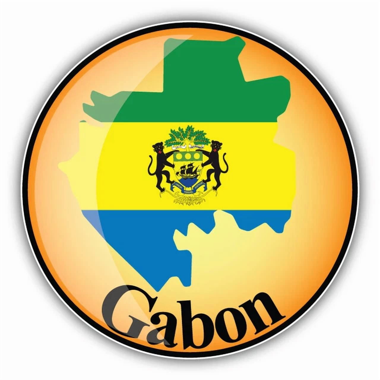 DOPASTICKER Gabon Map Flag Label Car Sticker Phone Water Bottle ...