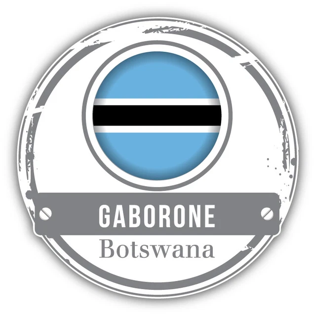 DOPASTICKER Gaborone Botswana Flag Stamp Sticker Decal Phone Decal ...