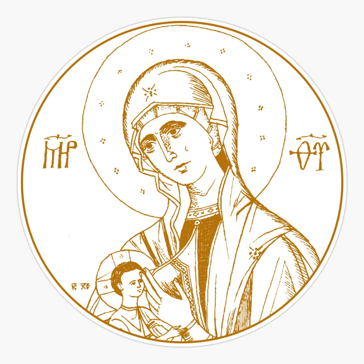 DOPASTICKER Galaktotrophousa, Milk-Giver Icon, Gold Sticker, Phone ...