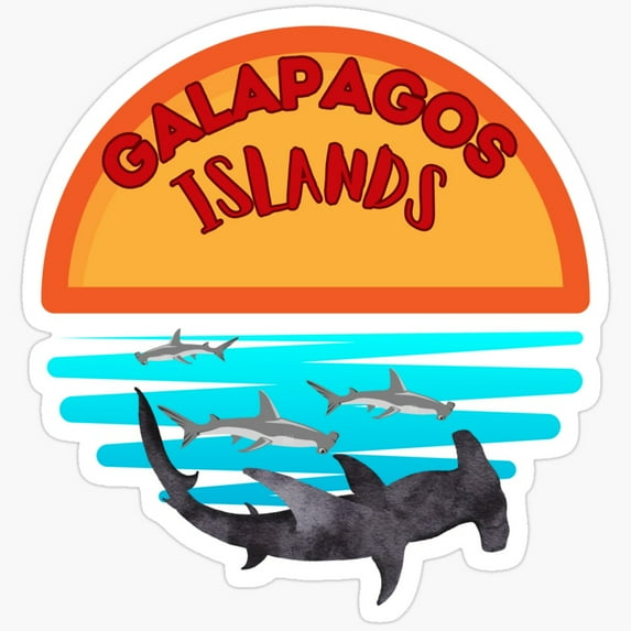 DOPASTICKER Galapagos Islands, Ecuador, Hammer Head Sharks Gift You ...