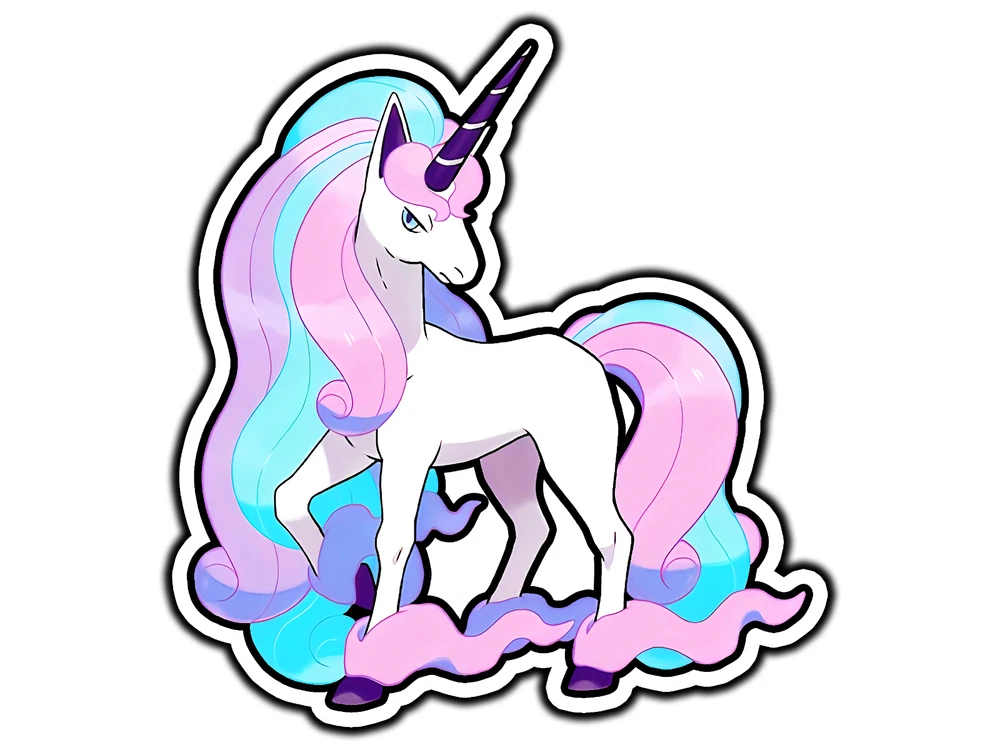 DOPASTICKER Galarian Rapidash Sticker Decal Phone Decal Water Bottle ...