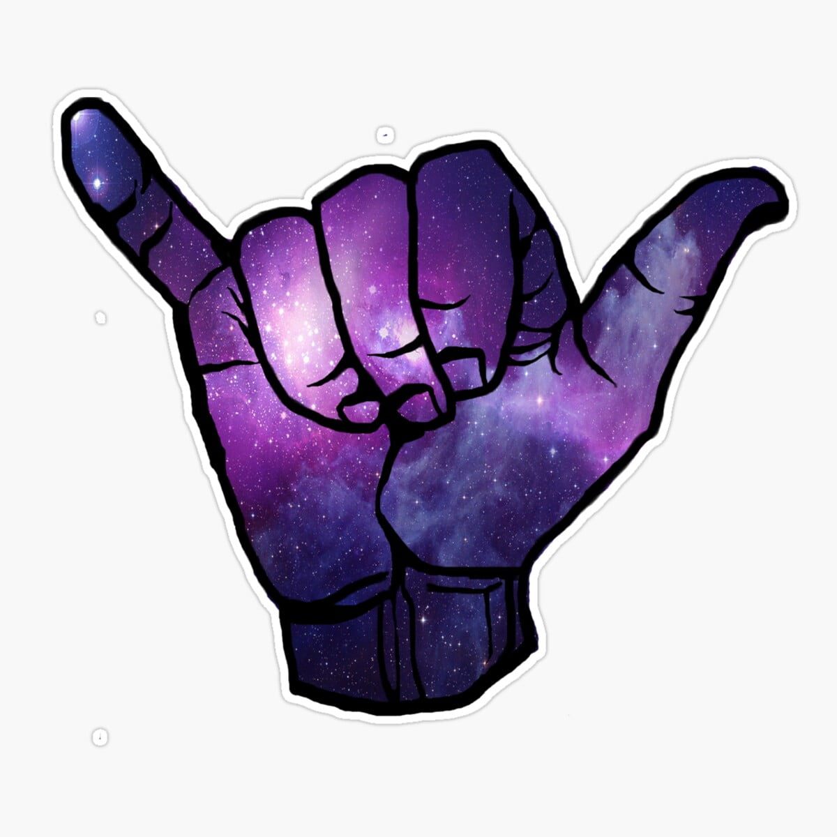 DOPASTICKER Galaxy Shaka Sticker, Phone Sticker Water Bottle Sticker ...