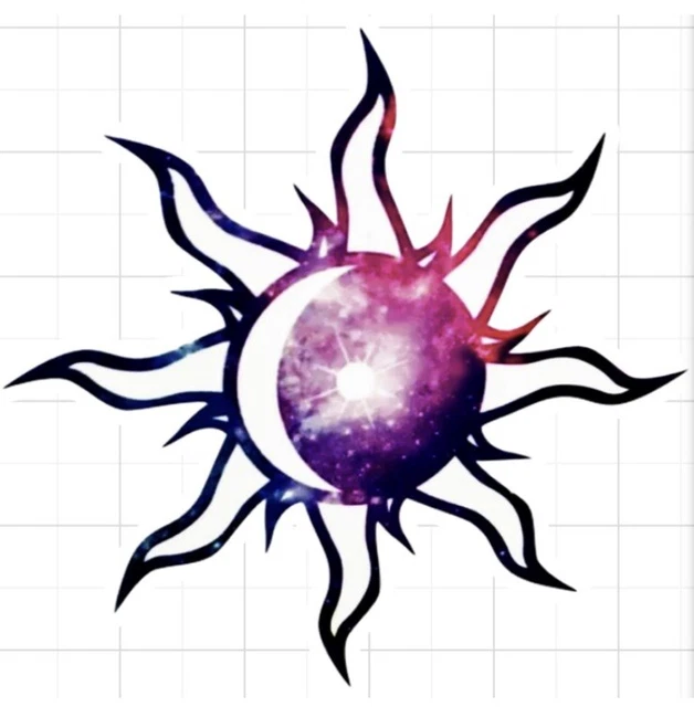 DOPASTICKER Galaxy Star Sticker Purple Stars Sunburst Sun Phone Decal ...