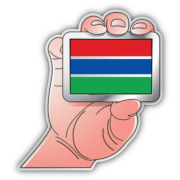 DOPASTICKER Gambia World Flag Hand Car Bumper Sticker Decal Waterproof ...