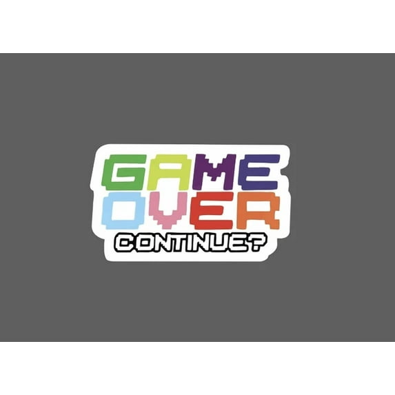 DOPASTICKER Game Over Sticker Continue Gaming Retro Sticker Phone ...