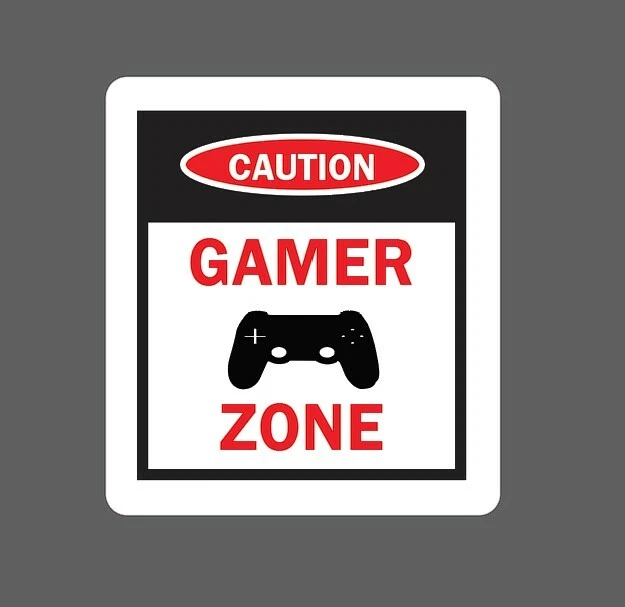 DOPASTICKER Gamer Zone Sticker Caution Sticker Phone Sticker, Latop ...