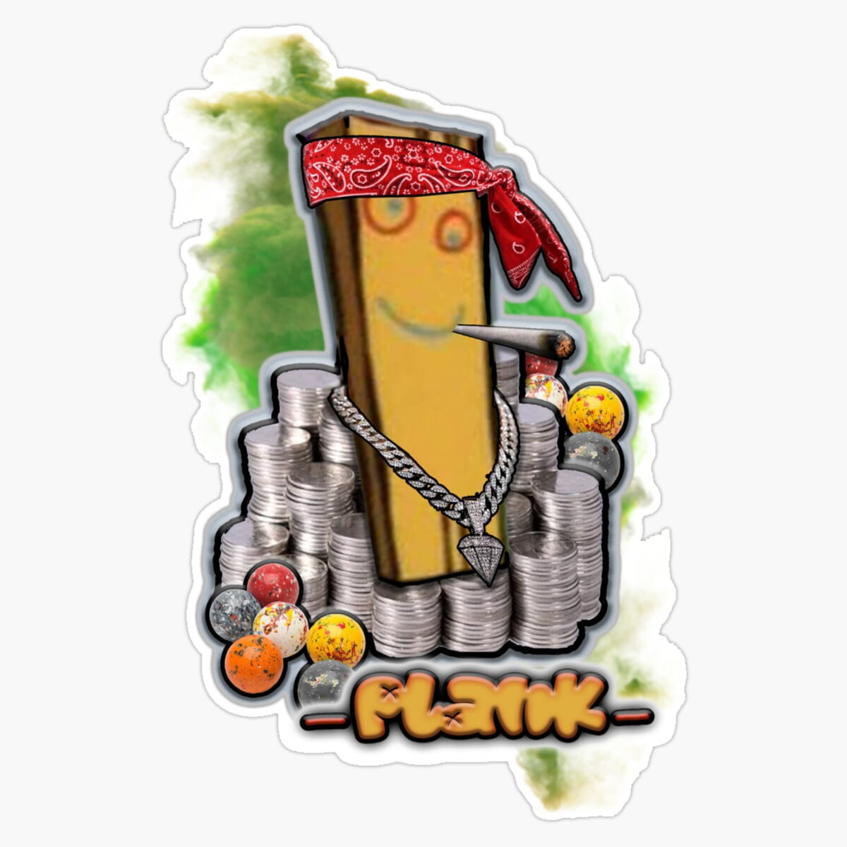 DOPASTICKER Gangsta Plank Sticker, Phone Sticker Water Bottle Sticker ...