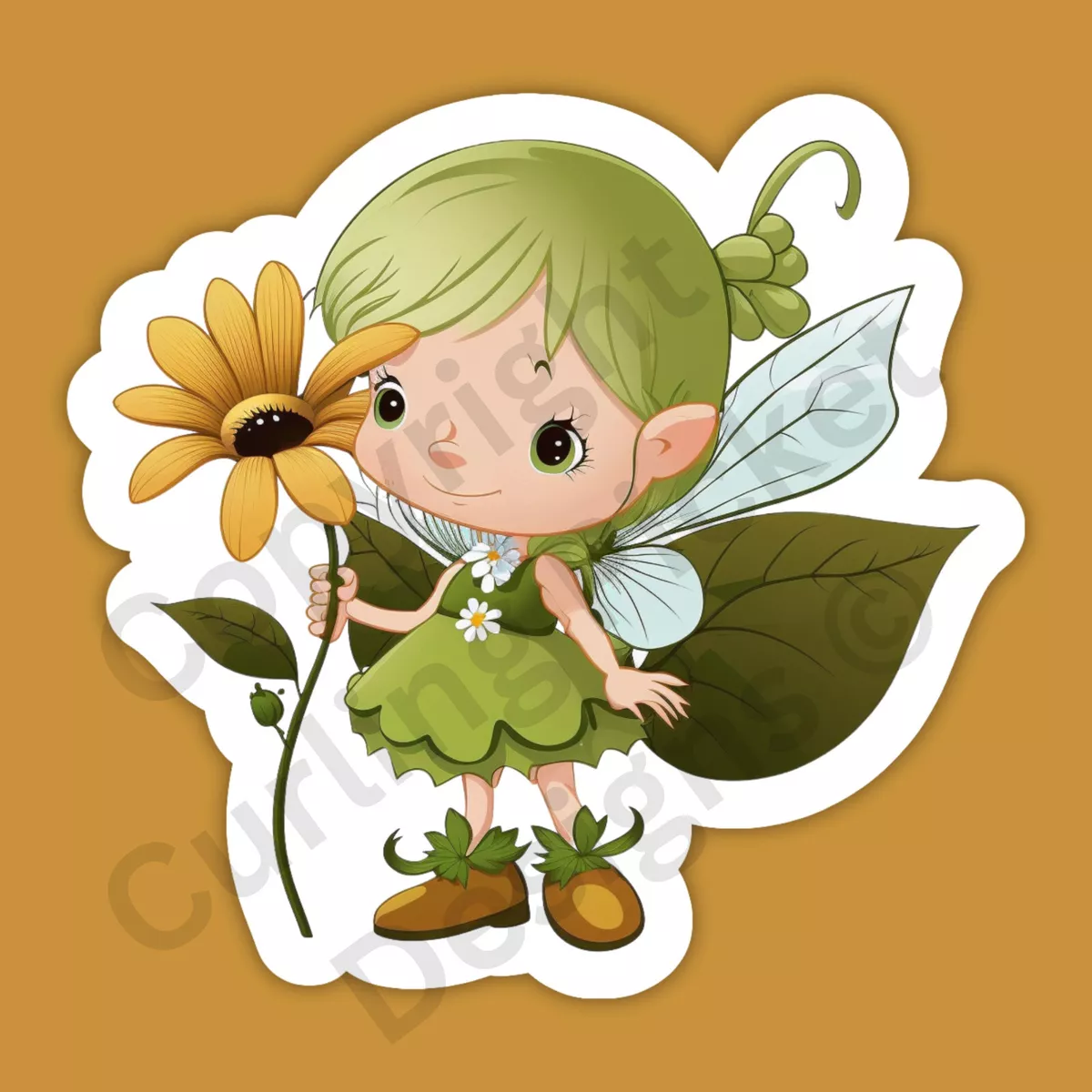 DOPASTICKER Garden Fairy Cute Faerie Pixie Flower Adorable Sticker ...