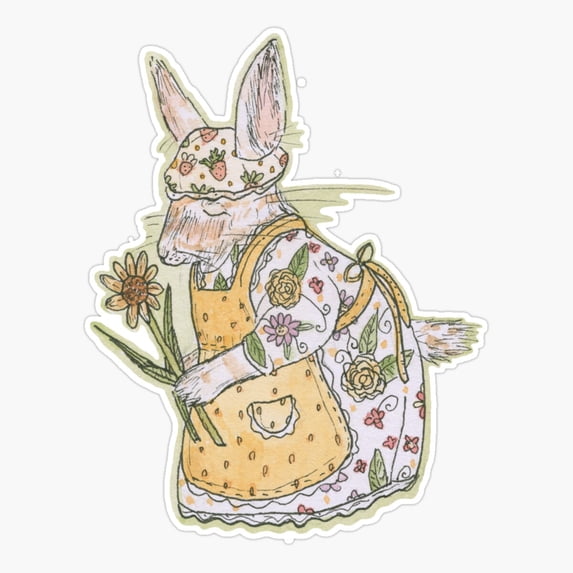 DOPASTICKER Gardener Bunny Sticker, Phone Sticker Car Stickers ...