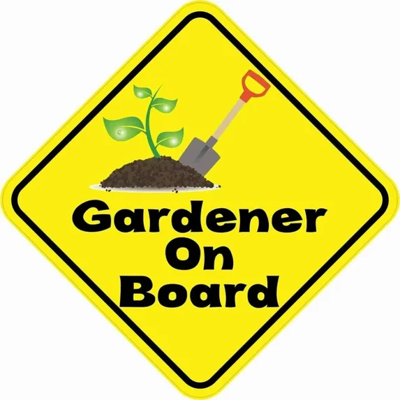 DOPASTICKER Gardener On Board Sticker Phone Sticker, Latop Sticker ...
