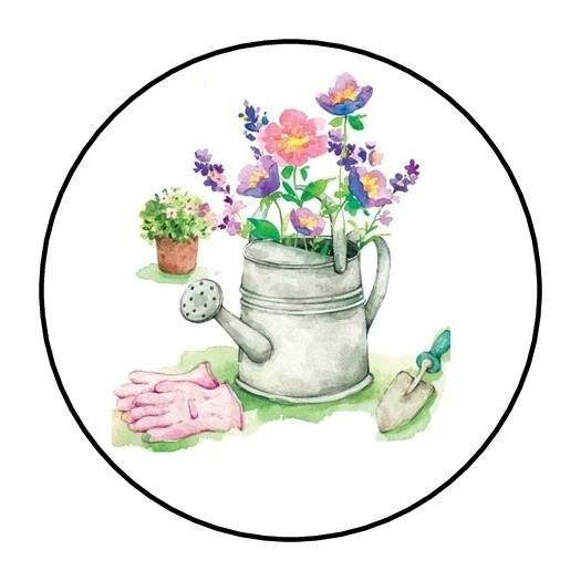 DOPASTICKER Gardening Stickers Watering Can Flowers Phone Decal Water ...