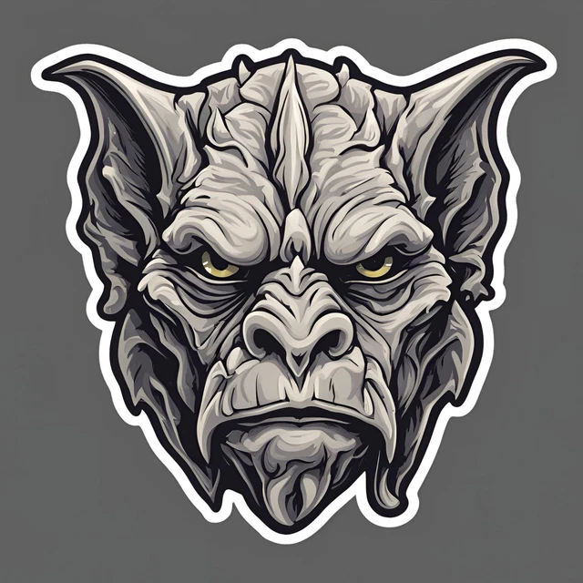 DOPASTICKER Gargoyle Face Sticker Phone Decal Water Bottle Stickers ...