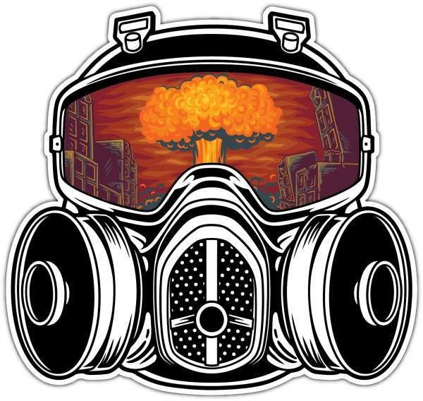 DOPASTICKER Gas Mask Biohazard Poison Nuclerar War Car Window Sticker ...