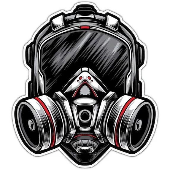 DOPASTICKER Gas Mask Biohazard Poison Toxic Car Window Sticker Decal ...