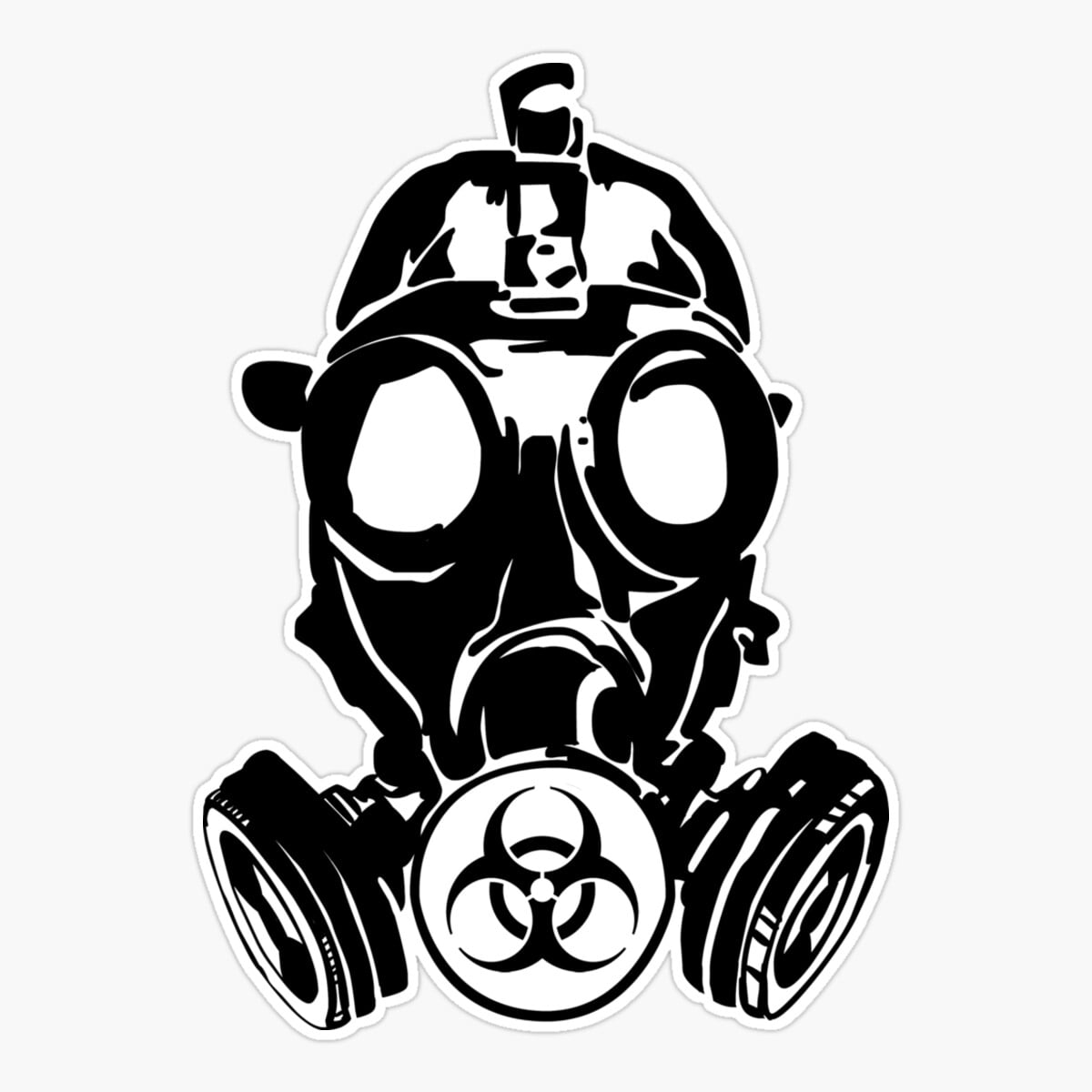 DOPASTICKER Gas Mask Sticker, Phone Sticker Water Bottle Sticker Car ...