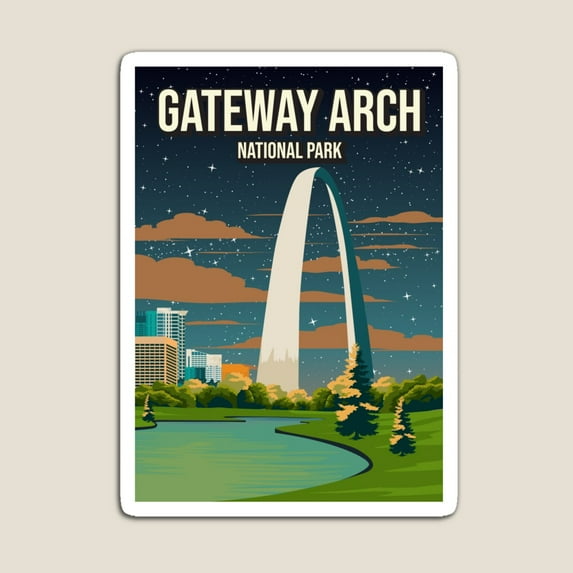 DOPASTICKER Gateway Arch National Park Poster Decorative Laptop, Phone ...