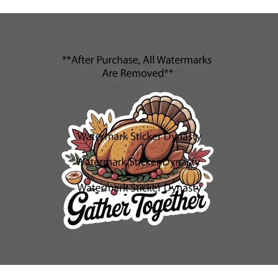 DOPASTICKER Gather Together Sticker Turkey Dinner Meal Family Friends ...