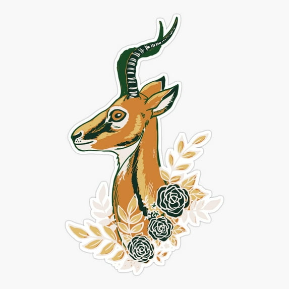 DOPASTICKER Gazelle - Spring Beige And Green Sticker, Phone Sticker Car ...