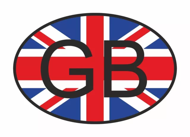 DOPASTICKER Gb Great Britain Country Code Oval With Flag Sticker Laptop ...