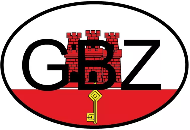 DOPASTICKER Gbz Gibraltar Country Code Oval With Flag Sticker Laptop ...
