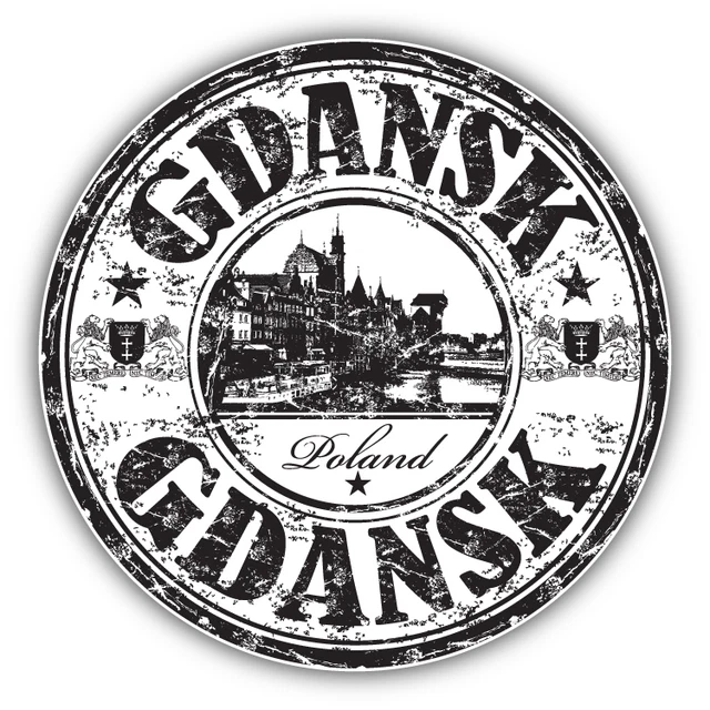 DOPASTICKER Gdansk City Poland Grunge Travel Stamp Sticker Decal Phone ...
