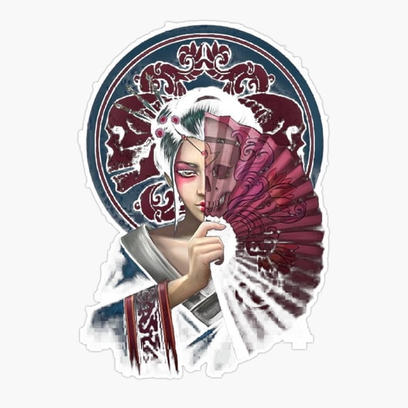 DOPASTICKER Geisha Warrior Sticker, Phone Sticker Car Stickers ...