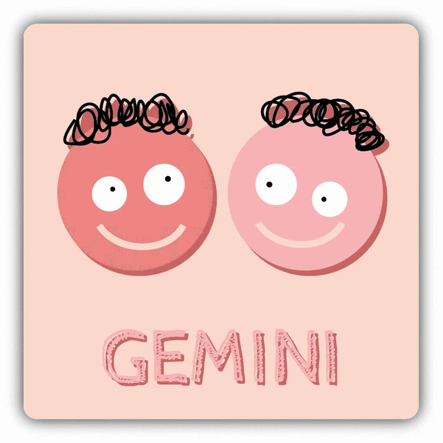 DOPASTICKER Gemini Zodiac Sign Cartoon Cartoon Sticker Decal Phone ...