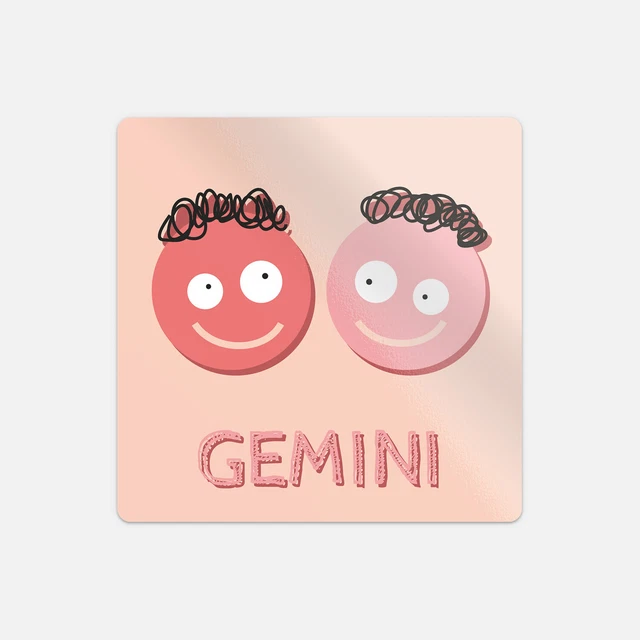 DOPASTICKER Gemini Zodiac Sign Cartoon Simple Sticker Decal Phone Decal ...