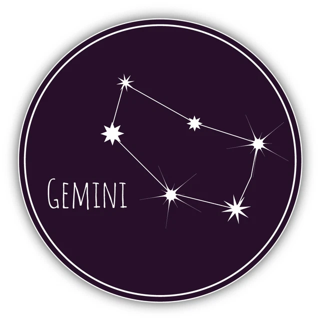 DOPASTICKER Gemini Zodiac Sign Constellation Sticker Phone Water Bottle ...