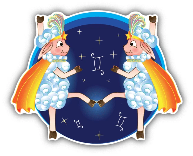 DOPASTICKER Gemini Zodiac Sign Lamb Car Sticker Phone Water Bottle ...