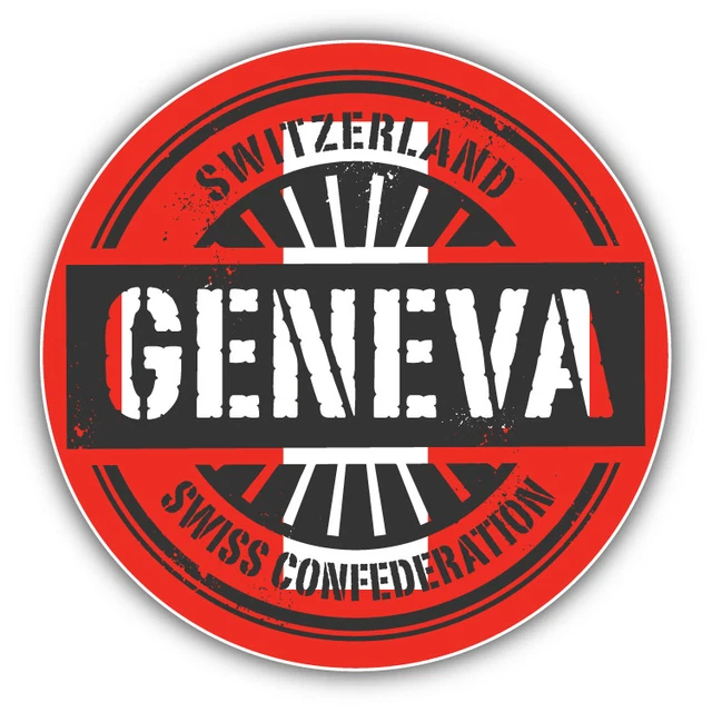 DOPASTICKER Geneva Switzerland World Flag Stamp Sticker Decal Phone ...