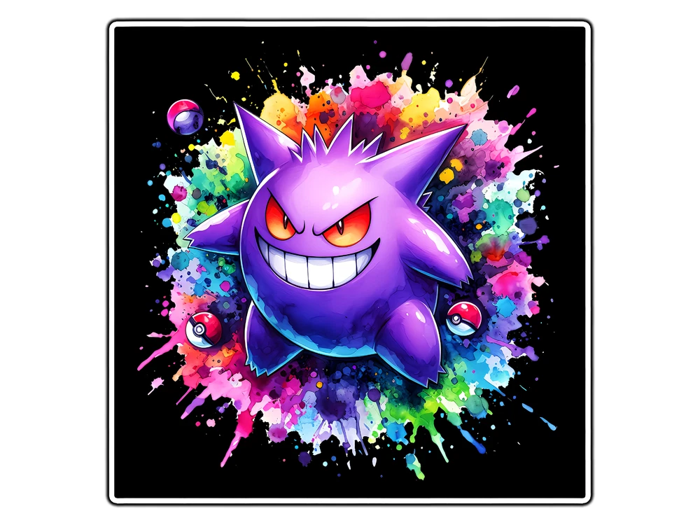 DOPASTICKER Gengar Paint Splash #2 Sticker Decal Phone Decal Water ...
