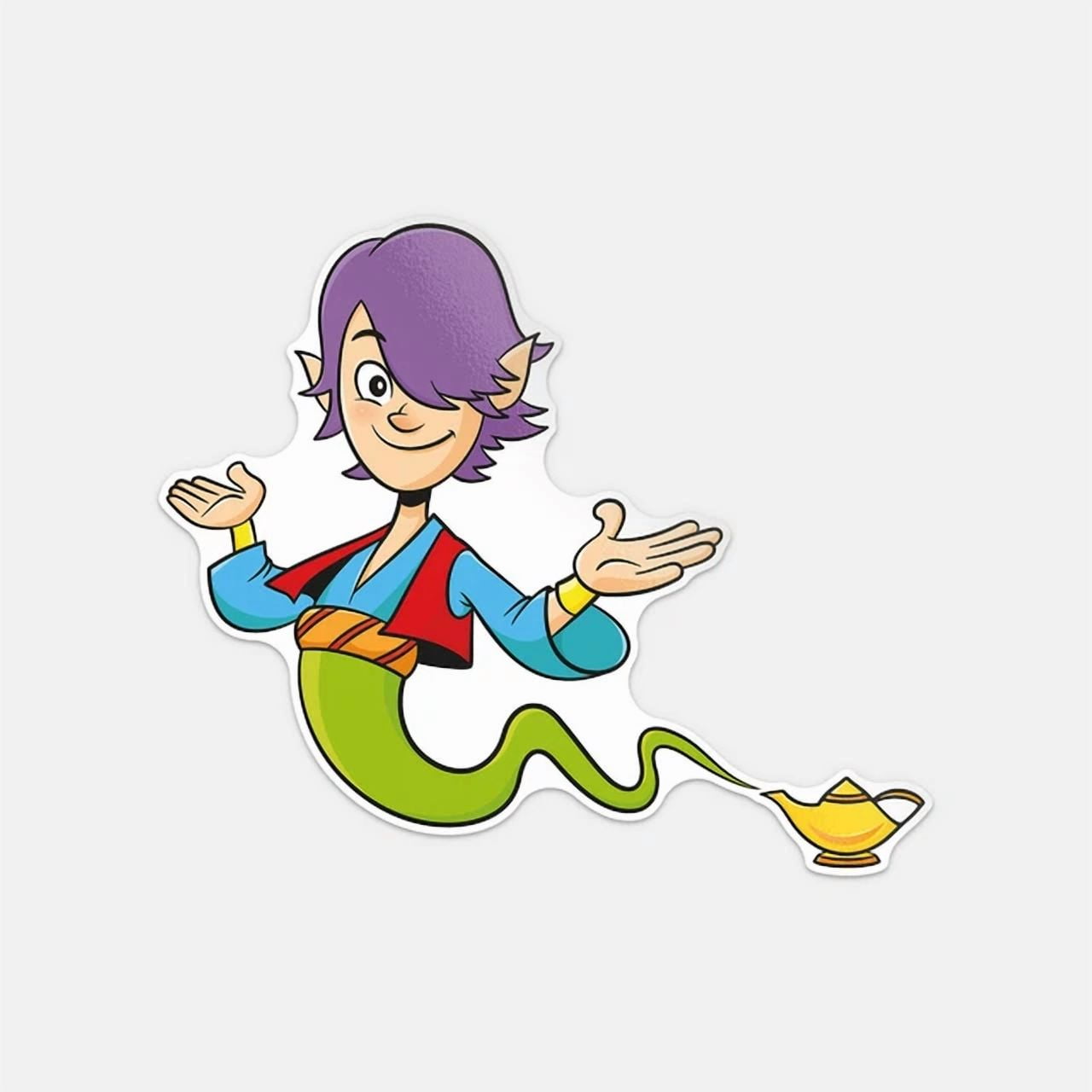 DOPASTICKER Genie Appear From Magic Lamp Sticker Decal Phone Decal ...