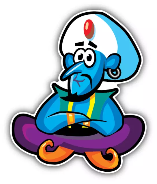 DOPASTICKER Genie Mascot Cartoon Sticker Decal Phone Decal Water Bottle ...
