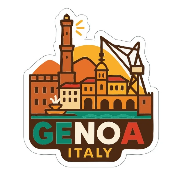 DOPASTICKER Genoa Italy Sticker Decal City Skyline Landmark Design ...