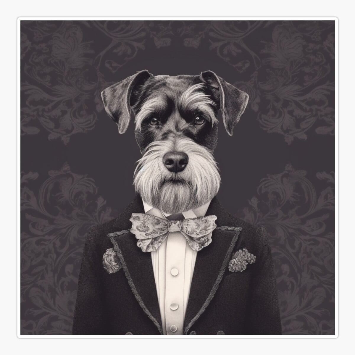 DOPASTICKER Gentleman Schnauzer In A Tux And Bow Tie Sticker, Phone ...