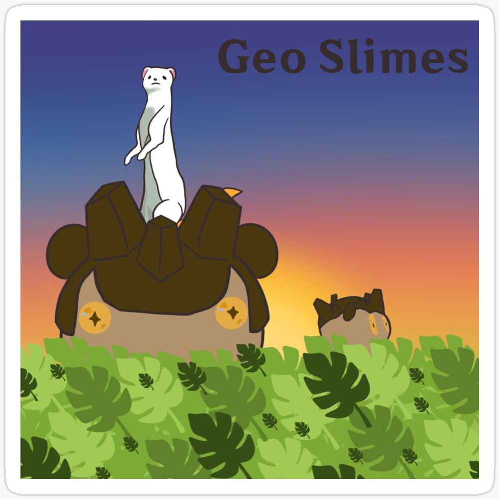 DOPASTICKER Geo Slimes With Their Weasel Friend Sticker Phone Decal ...