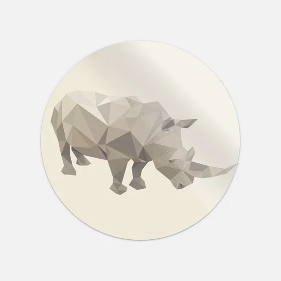 DOPASTICKER Geometric Rhino Animal Polygonal Retro Sticker Decal Phone ...