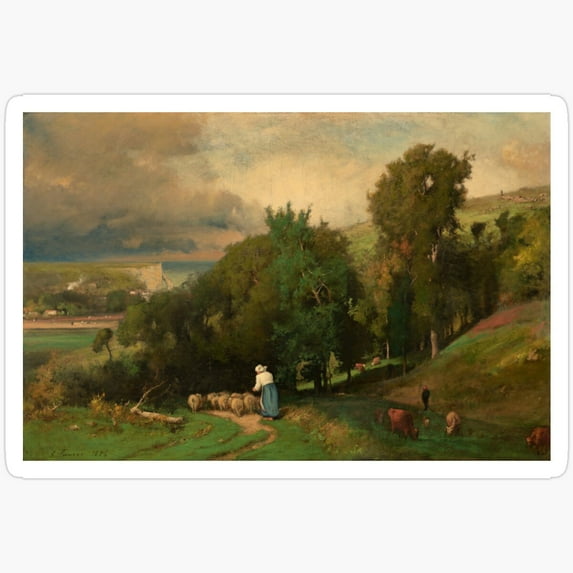DOPASTICKER George Inness Hillside At Ãƒâ€°Tretat, 1876 Sticker ...