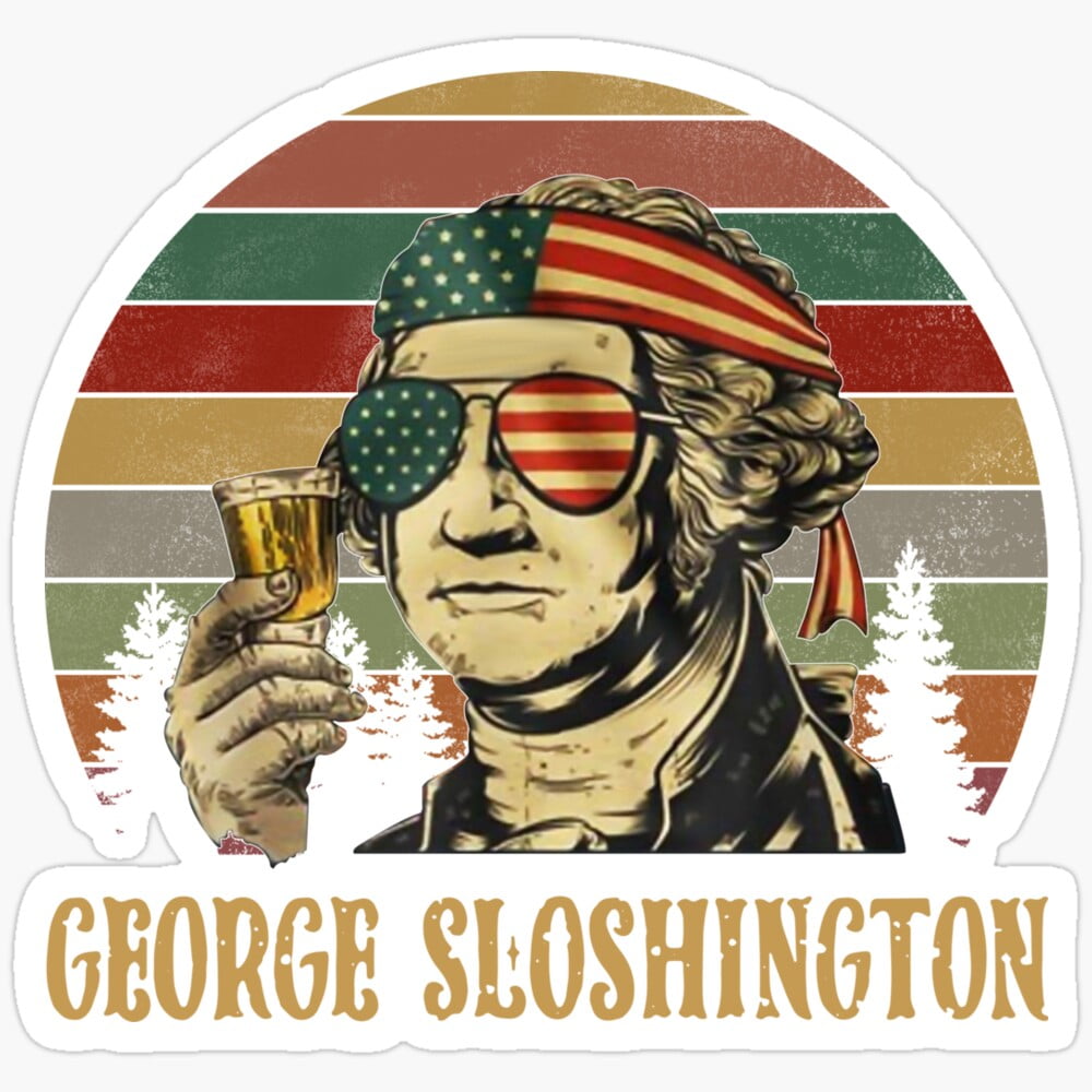 DOPASTICKER George Sloshington Washington 4Th Of July Men American ...