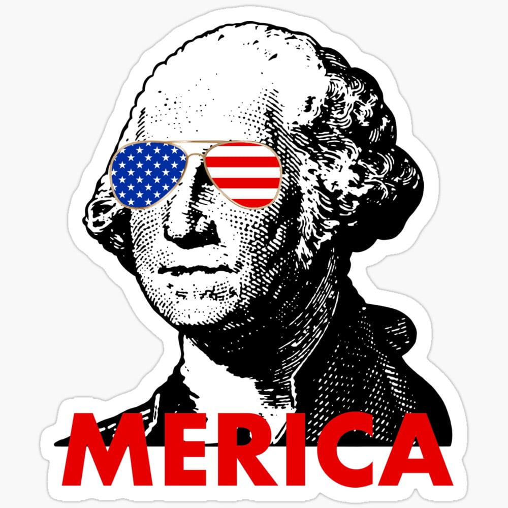 DOPASTICKER George Washington Merica Sticker Fourth Of July Sticker ...