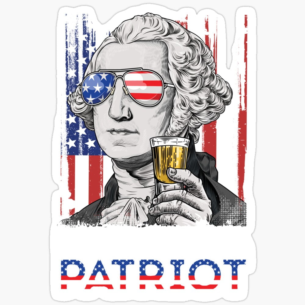 DOPASTICKER George Washington Party Like A Patriot 4Th Of July T ...