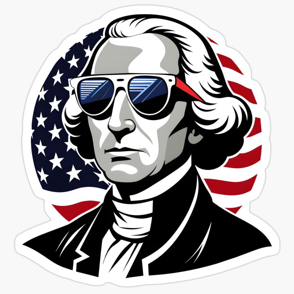DOPASTICKER George Washington Sticker Fourth Of July Sticker, Memorial ...