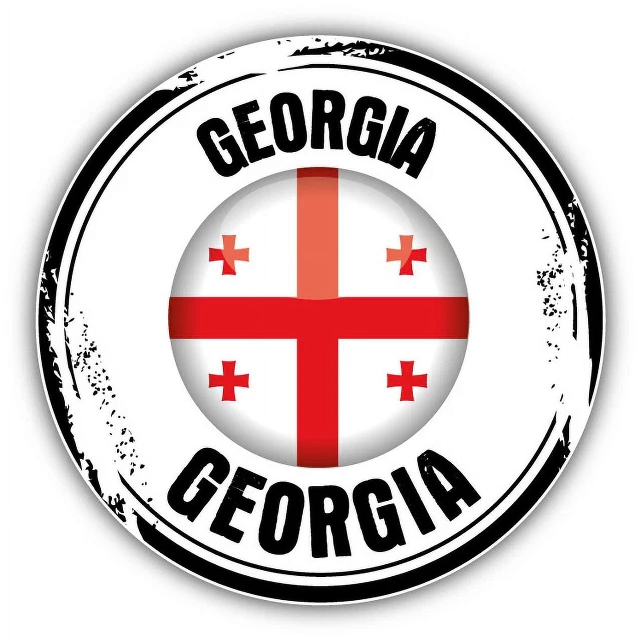 DOPASTICKER Georgia Flag Grunge Label Sticker Decal Phone Decal Water ...